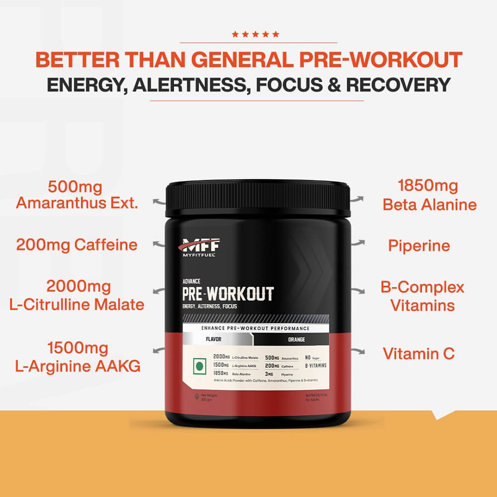 Buy Premium Pure Advance Pre Workout with Caffeine in India – MyFitFuel